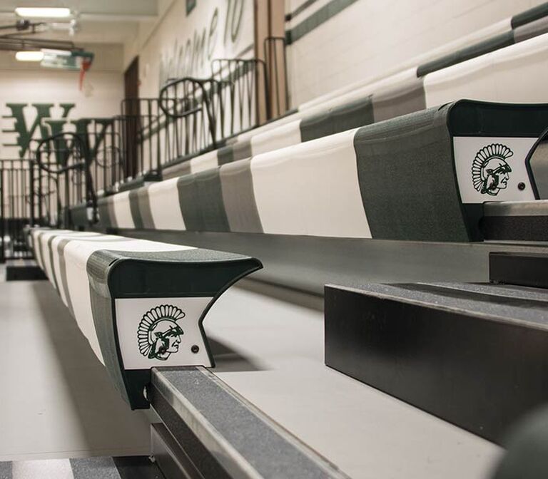 Telescopic bleachers with Infinity Seat Modules from Irwin Seating ...