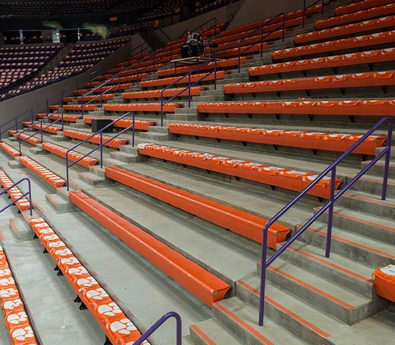 Clemson University Littlejohn Arena with fixed spectator seating and…