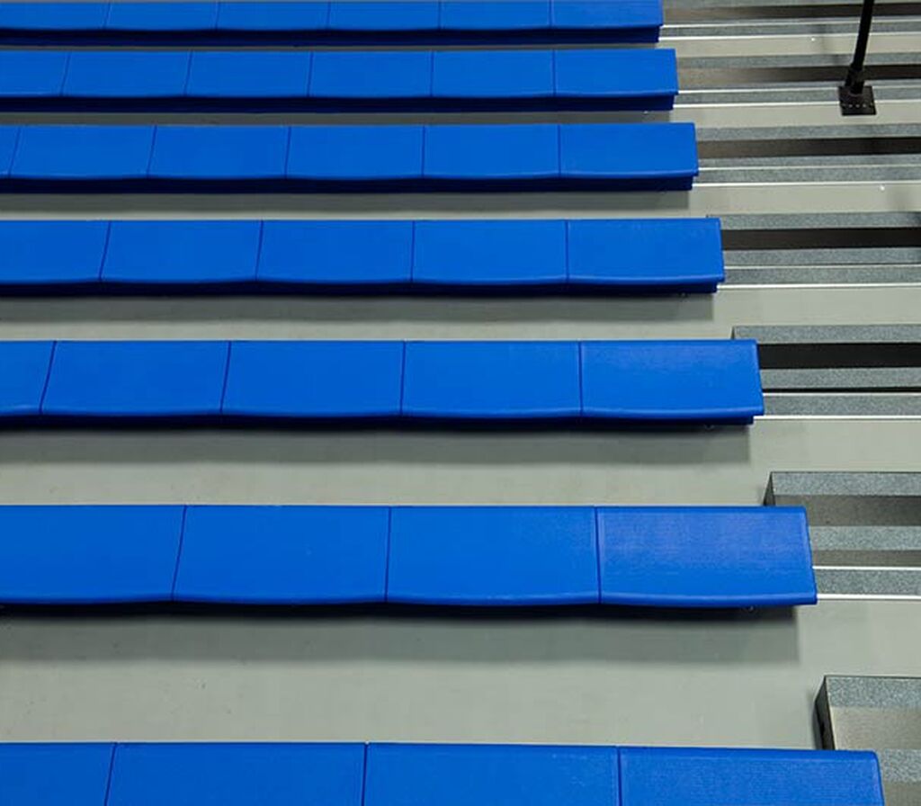 Georgetown High School gymnasium with model 4500 telescoping stands…