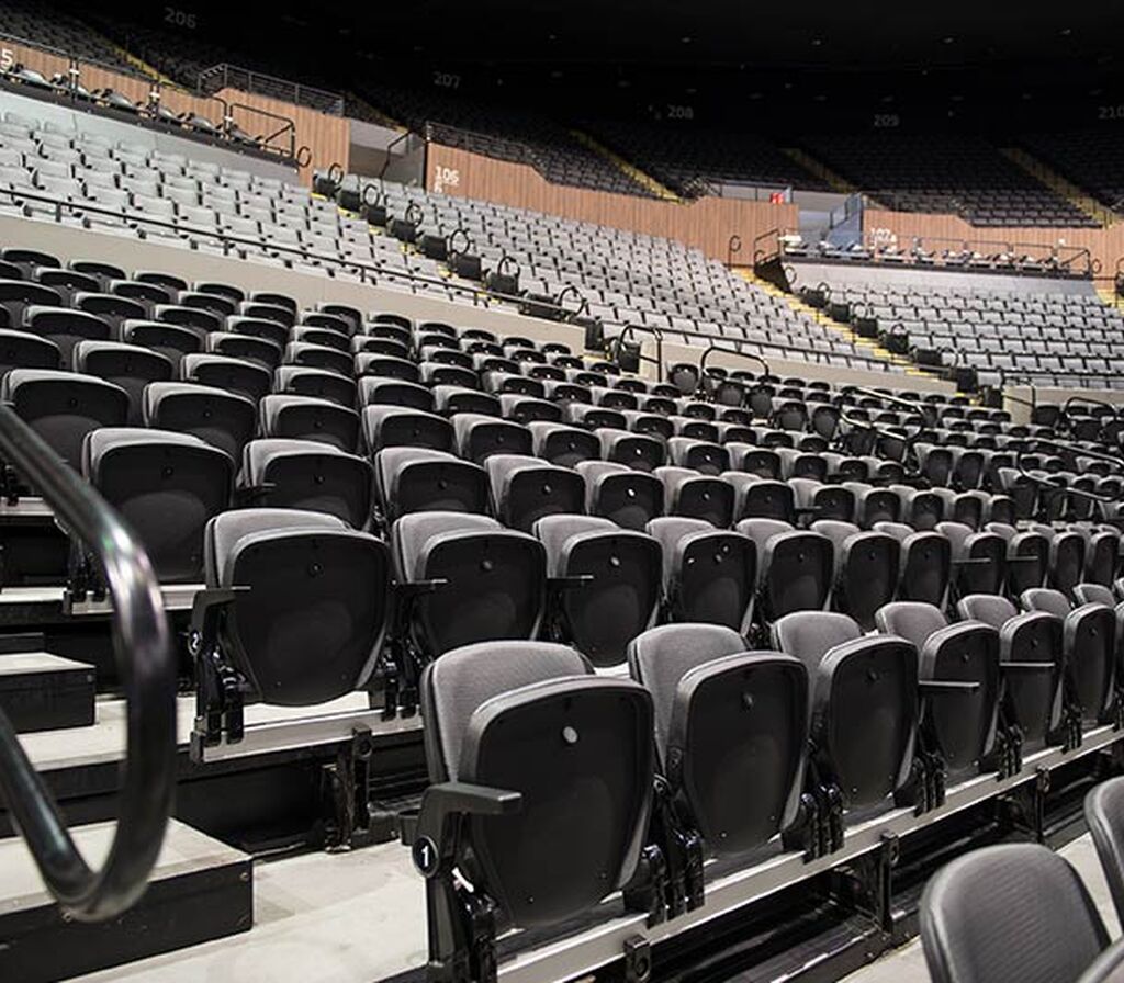 NYCB Live stadium and arena seating by Irwin Seating with model…