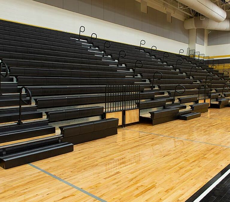 Seguin High School gymnasium telescoping stands from Irwin Seating…