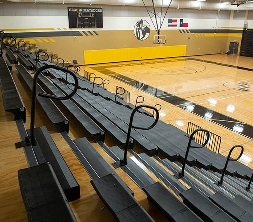 Seguin High School gymnasium telescoping stands from Irwin Seating…
